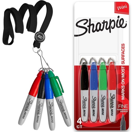 Mini Permanent markers with Golf Keychain Clip, 4 Mini Sharpies for ...