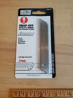 Master Mechanic 8pt. Snap-off Utility Knife Replacement Blades 5 Pack ...
