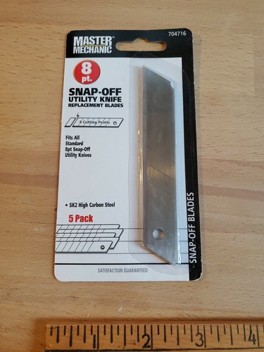 Master Mechanic 8pt. Snap-off Utility Knife Replacement Blades 5 Pack ...