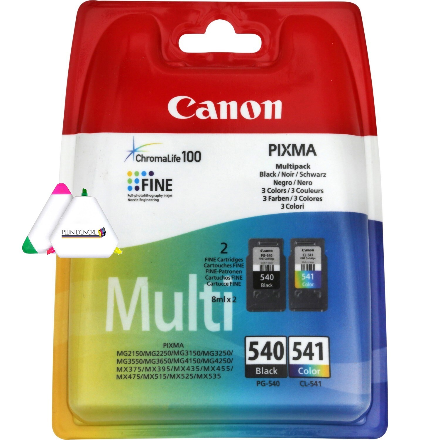 Pack PG 540 PG540 CL 541 CL541 imprimante Canon Pixma MX395 MX435 MX455 ...