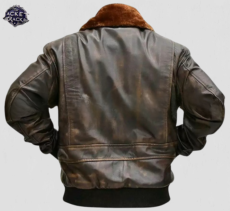 Men's Brown G1 Flight Bomber RAF Distressed Vintage Style Real Leather ...