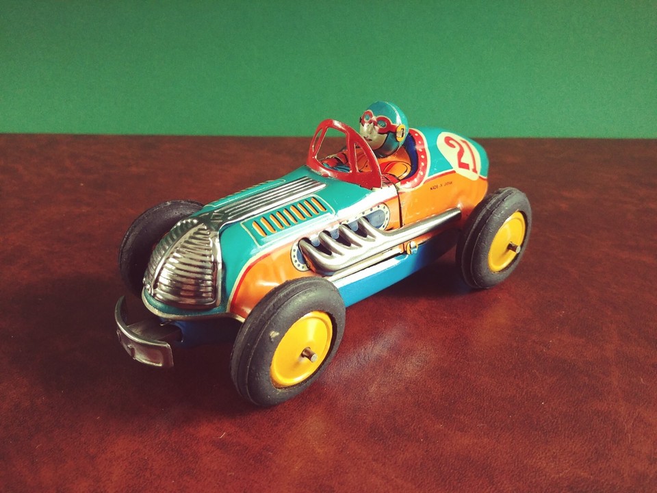 Scarce Alps Japan Tin Friction Crash Racer Tinplate Open-wheel Race Car ...