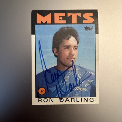 RON DARLING 1986 TOPPS AUTOGRAPHED SIGNED AUTO BASEBALL CARD 225 WORLD ...