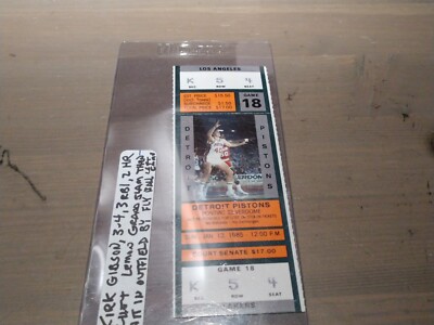 LA Lakers 1985 Ticket Stub Detroit Pistons Isiah Thomas bests Magic ...