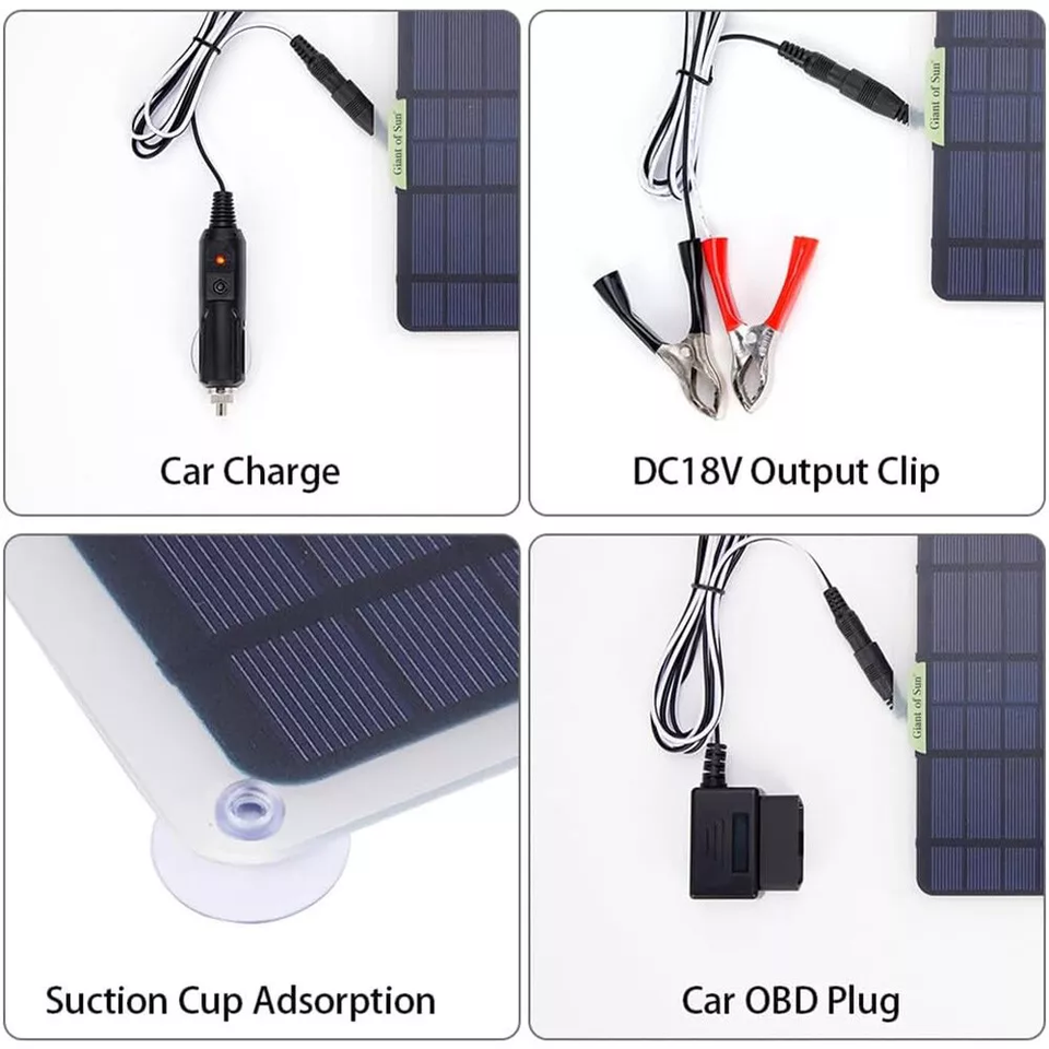 50W Solar Panel Trickle Battery Charger Maintainer For Car RV 12 Volt ...