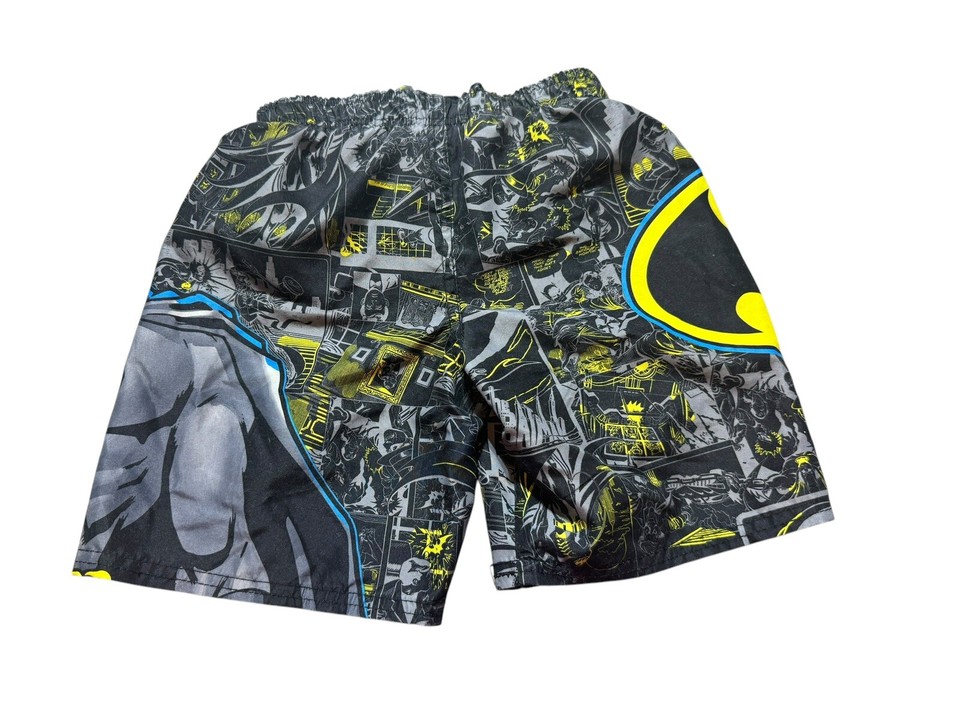 Batman DC Comics Swim Trunks Kids Size XS Blue Black Yellow Elastic ...