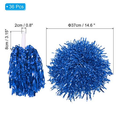 36Pcs Cheerleading Pom Poms with Baton Handle for Game Sports, Blue | eBay