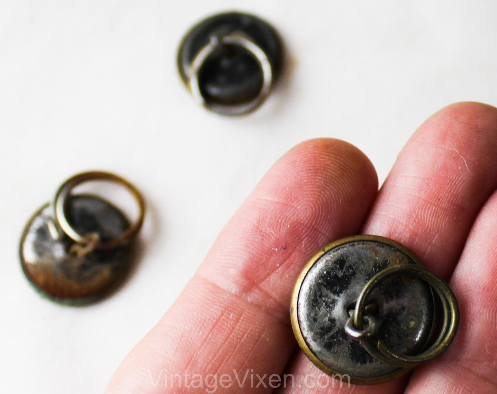 3 Antique Mechanic Buttons - Figural Novelty Automobile Theme Work Wear ...