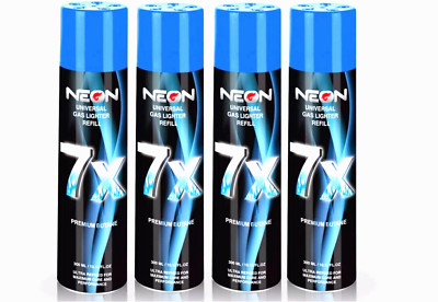 7X Lighter Neon Gas Refill Butane Universal Fluid Fuel Ultra Refined ...