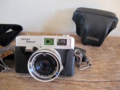 Vintage Petri Racer 35mm Camera with Leather Case and Shoulder Strap ...