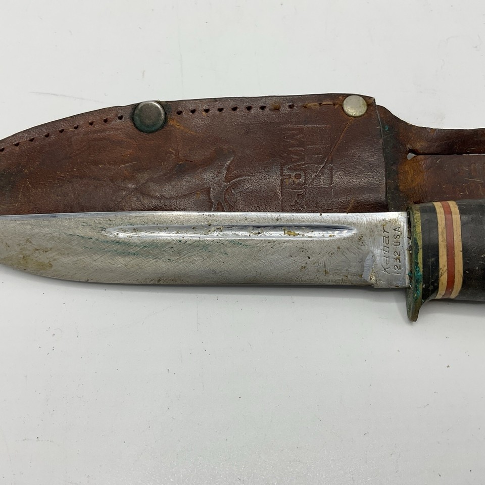 Vintage Ka-BAR 1232 USA Hunting Knife Edgemark Solingen Western Germany Sheath | eBay