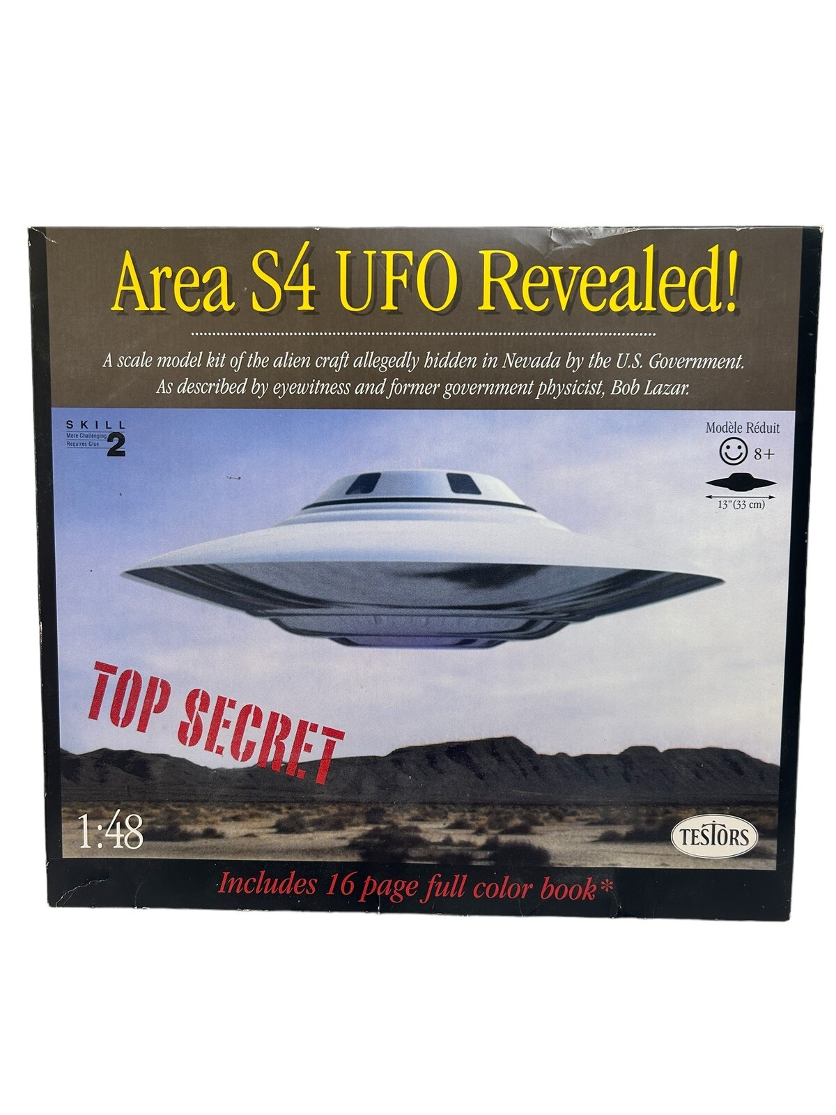 NOS VTG 1996 Testors 1/48 Bob Lazar Area S4 UFO Revealed! Model Kit 576 ...