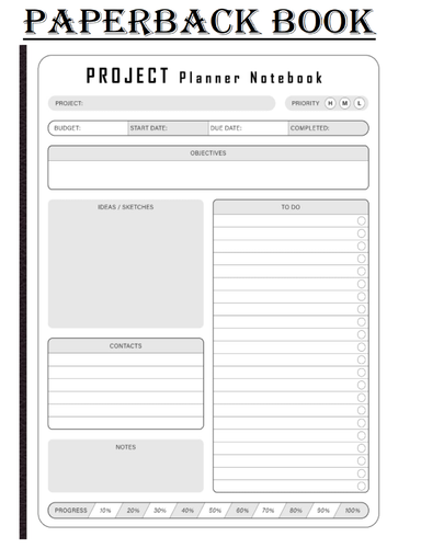 Project Planner Notebook: Project Management Workbook With, | eBay
