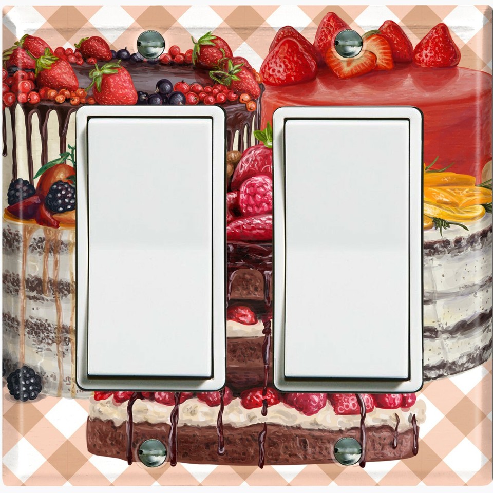 Metal Light Switch Cover Wall Plate For Kitchen Chocolate Cakes Dessert ...