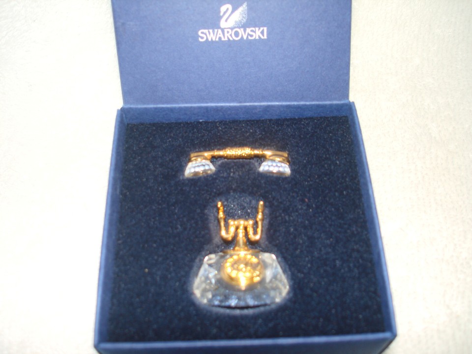 Swarovski Crystal Telephone Gold Plated Figurine Memories Collection ...
