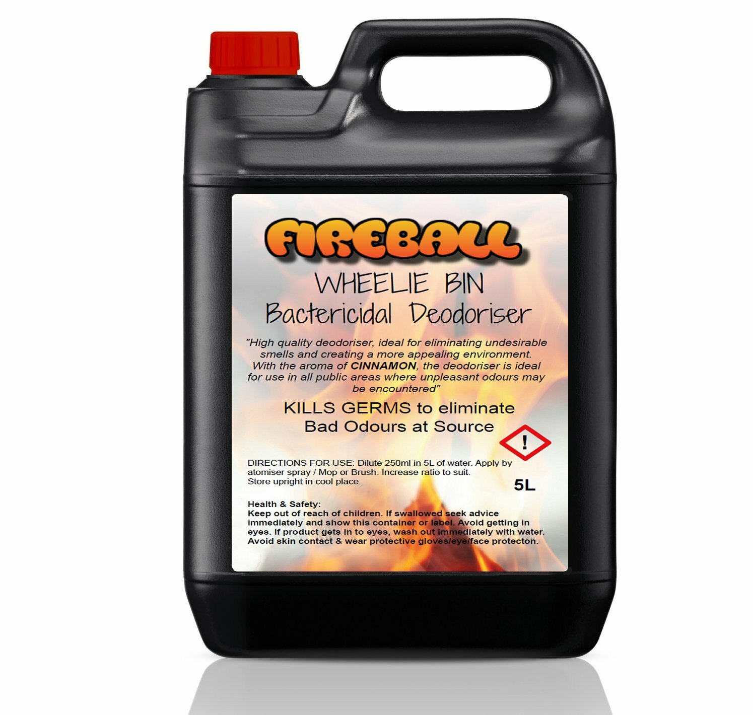 5 Litre FireBall WHEELIE BIN Bactericidal DEODORISER Bactericidal ...