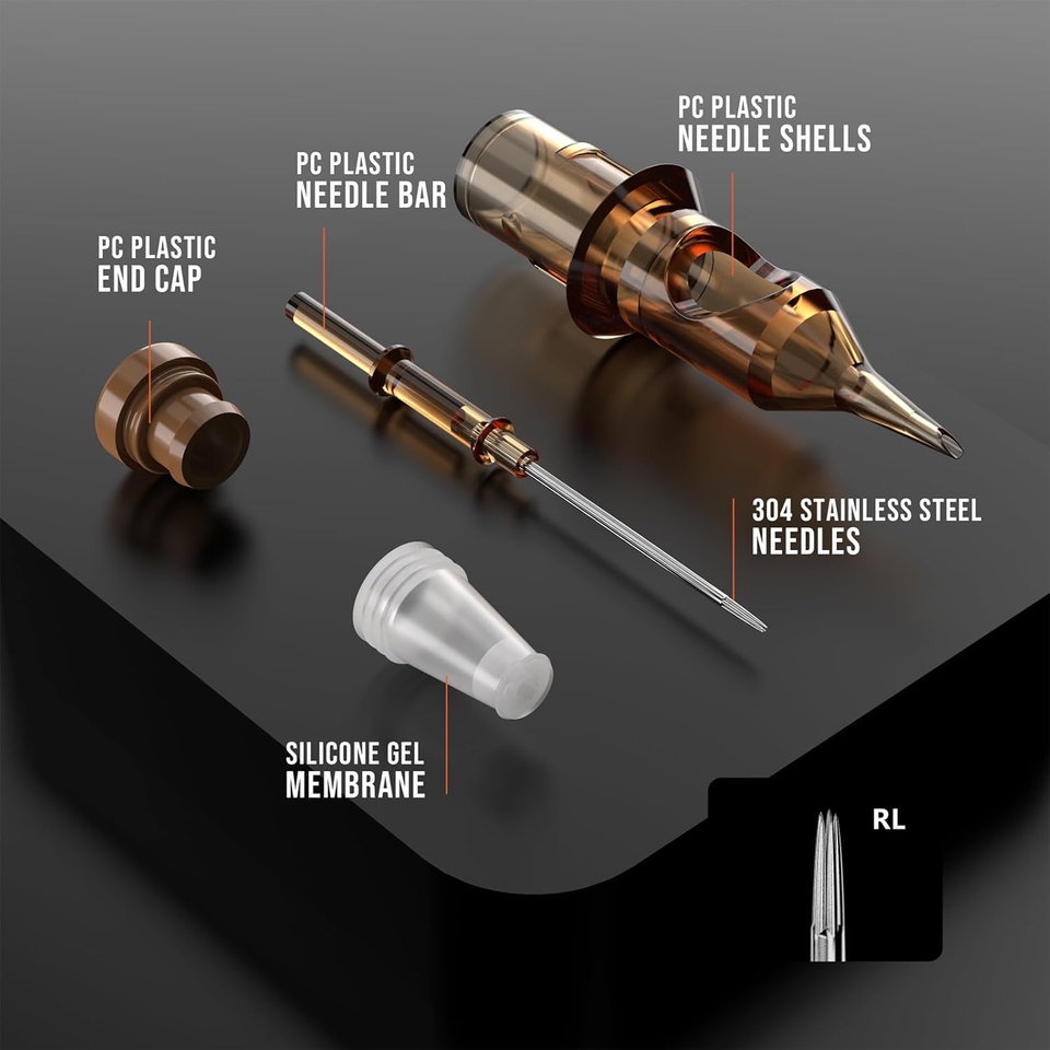 Tattoo Cartridge Needles #12 Standard 5 round Liner X-Taper 20Pcs ...