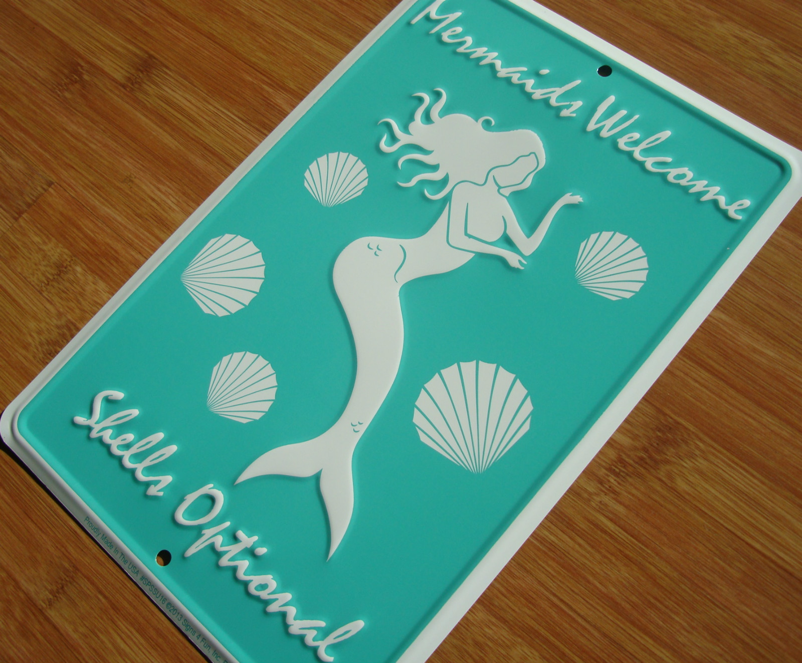 Mermaids Welcome Sign – Nautical Ocean Blue Beach Home Decor 'Shells ...