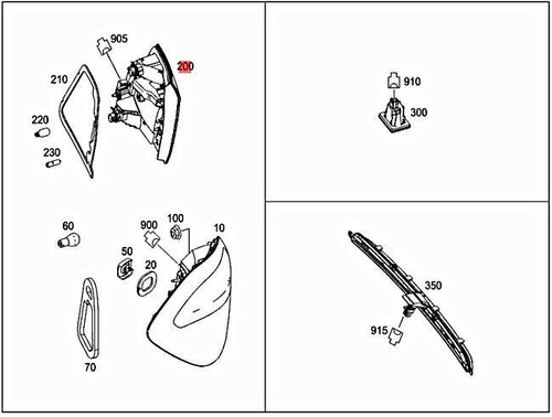Genuine MERCEDES X166 GL-CLASS X166 GLS Rear lamp combination ...