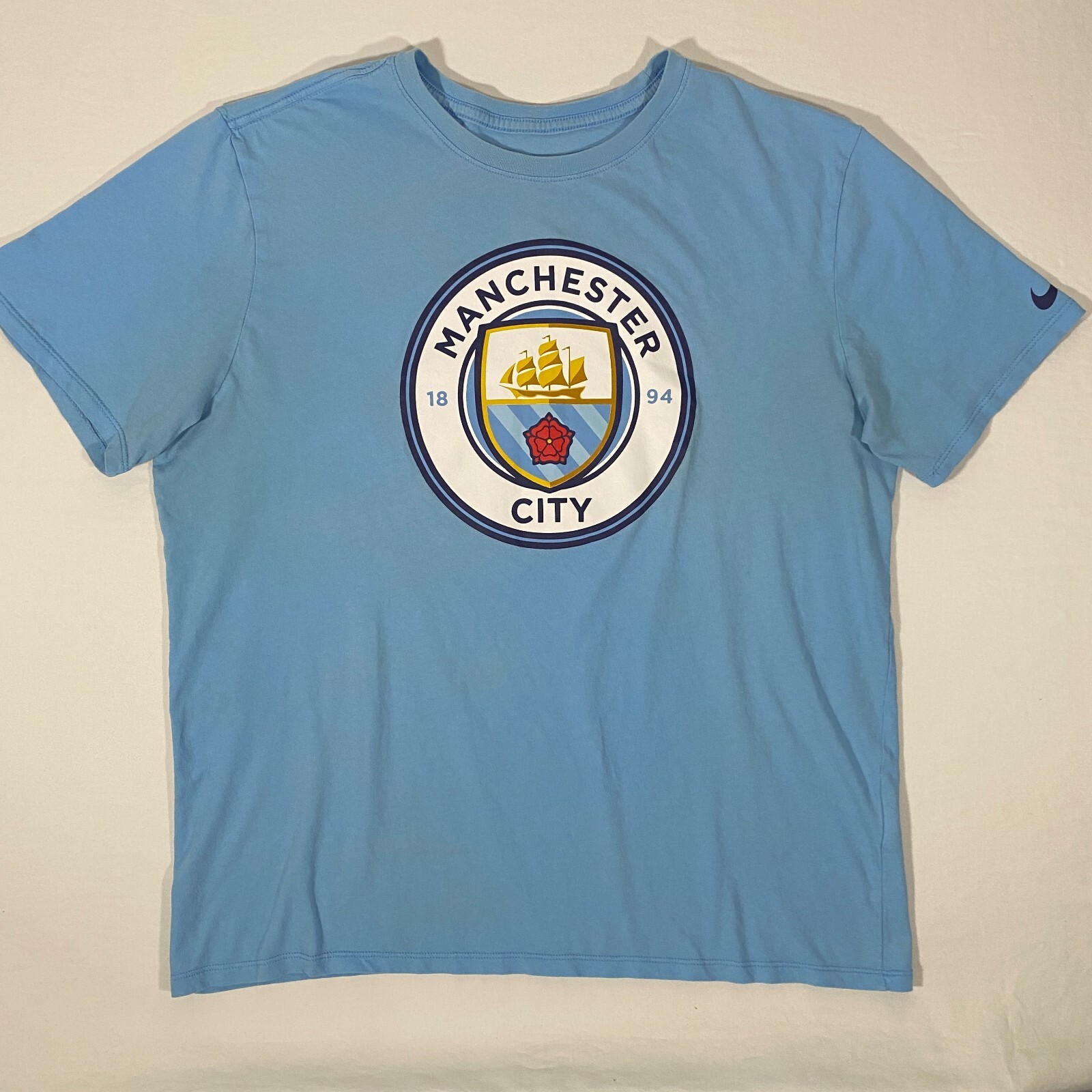 NIKE MANCHESTER CITY FC T Shirt Men XL Light Blue Eve… - Gem