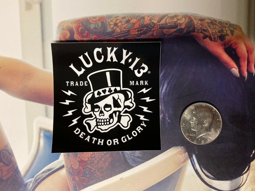 Lucky 13 Pin Up Punk Street Bike Gothic Americana Tattoo Sticker DEATH ...