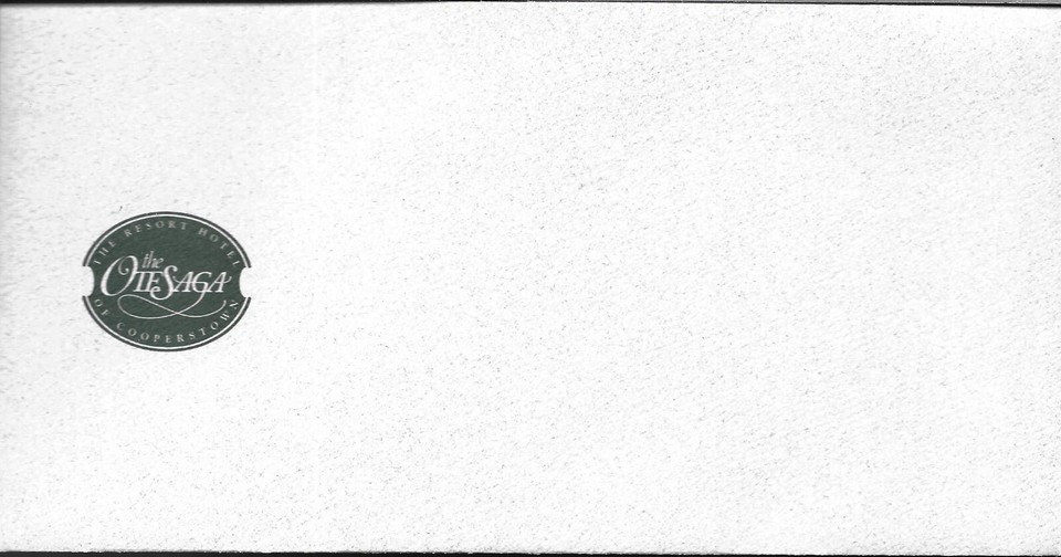 BASEBALL HALL OF FAME COOPERSTOWN NY OTESAGA HOTEL LETTERHEAD ...