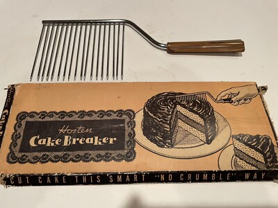 Vintage Hostess Cake Breaker with Butterscotch Gold Bakelite Handle ...