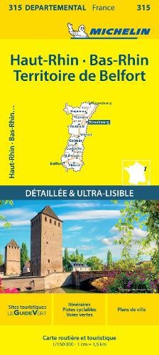 Bas-Rhin, Haut-Rhin, Territoire de Belfort - Michelin Local Map 315 ...