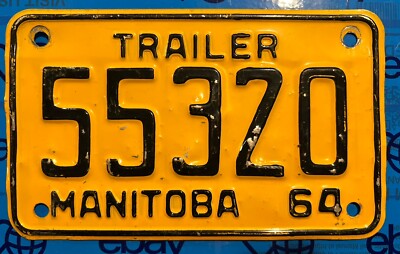 LICENSE PLATES Canada, Manitoba trailer 1964 55320 | eBay