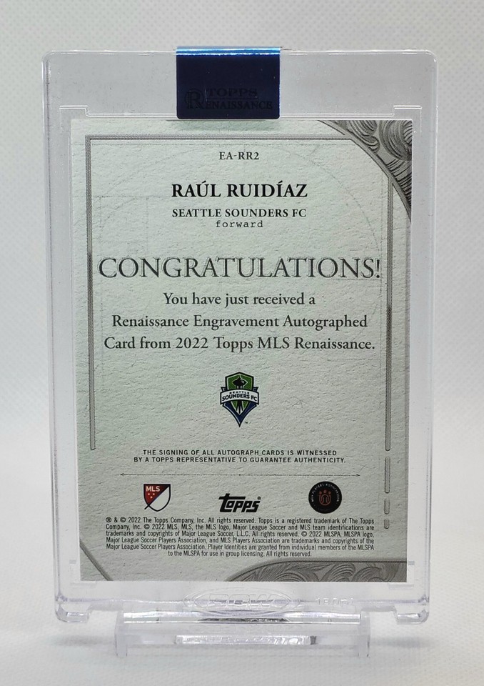 2022 Topps MLS Renaissance Engravement Raul Ruidiaz Auto #EA-RR2 ...