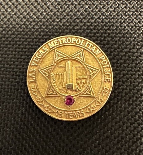 Lvmpd Las Vegas Metropolitan Police Department 15-Year Service Pin 10k ...