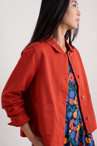 Seasalt Women's Jacket - red Coombe Lane Cotton Jacket - Regular - Dark ...