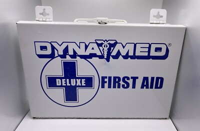 Vintage Metal Dyna Med Deluxe First Aid Kit Tin Metal Box Or Wall Case ...