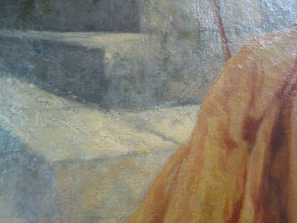 ANTIQUE FINE FRENCH OIL PAINTING LANDSCAPE PORTRAIT LISTED 19TH CENTURY ...