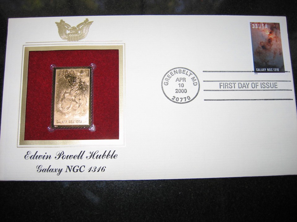 EDWIN POWELL HUBBLE GALAXY NGC 1316 Gold Golden Replica Cover Stamp | eBay