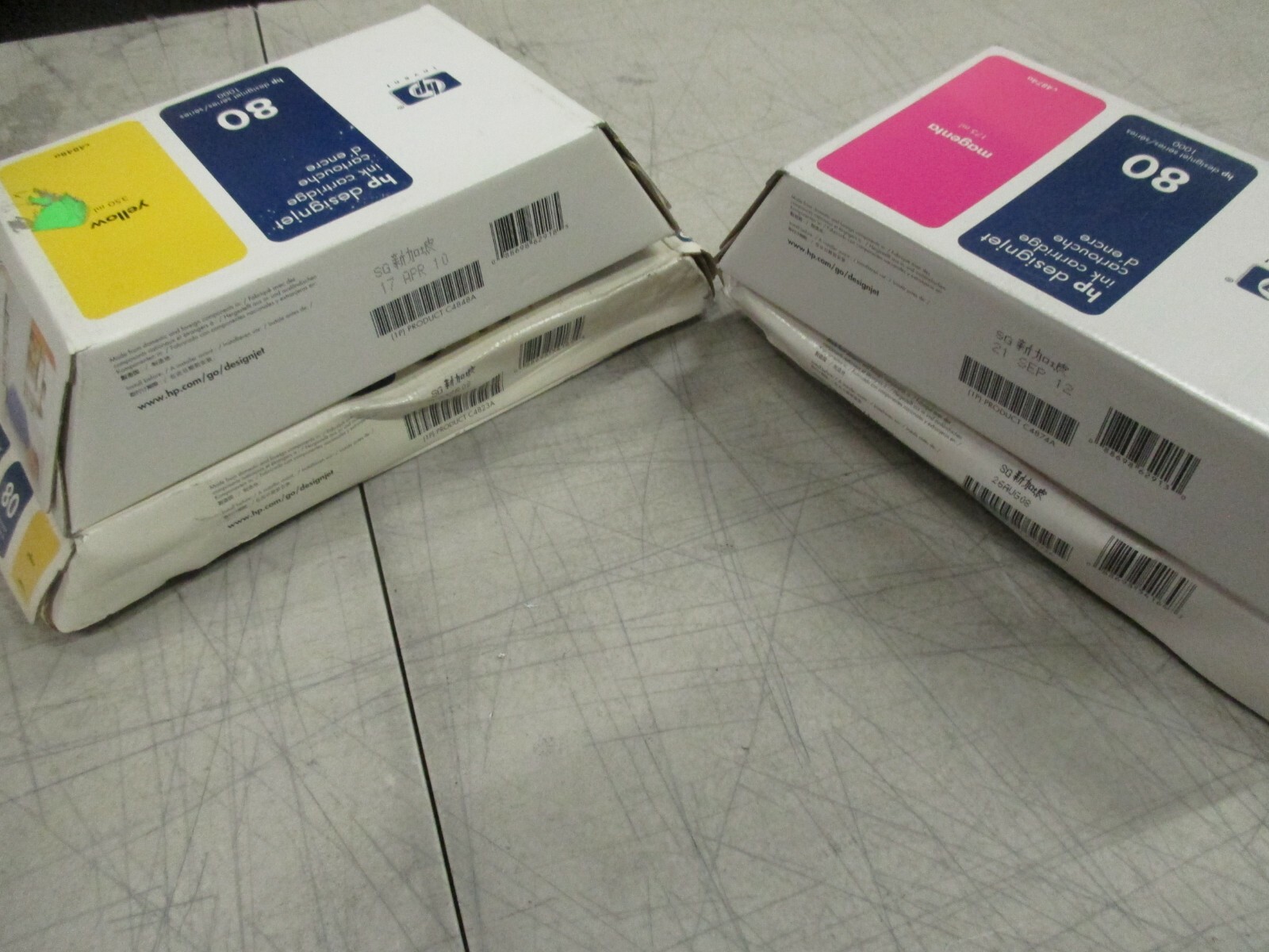 Set-4 Genuine HP 80 c4822a, c4823a, c4847a, c4848a ink cartridge Series ...