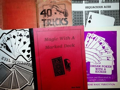 6 x Card Magic Trick Books Aces Poker Marked Deck vintage unusual ...