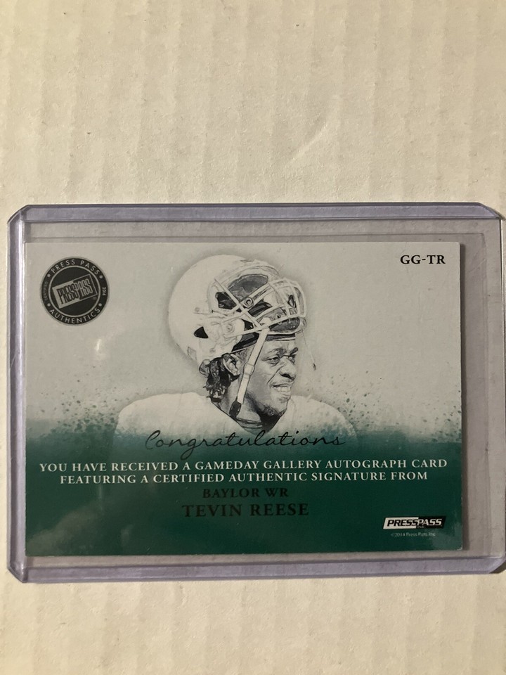 2014 Press Pass Gameday Gallery Bronze Tevin Reese #GG-TR Rookie Auto ...