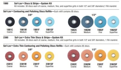 3M Sof-lex Thin & Extra Thin Contouring and Polishing Disc Refills All ...