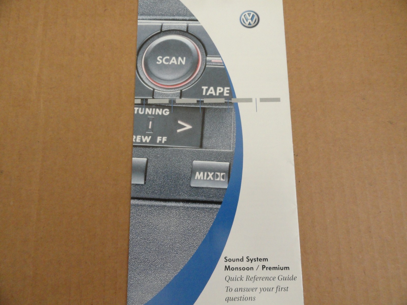 2000 2001 VW Volkswagen Sound System Radio Stereo Owners Manual ...