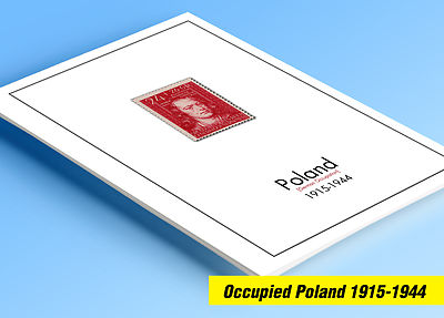 COLOR PRINTED OCCUPIED POLAND 1915-1944 STAMP ALBUM PAGES (15 ...