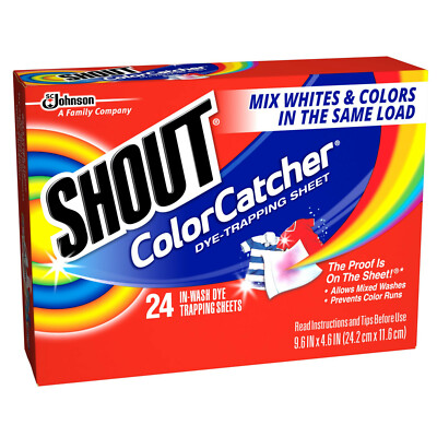Shout COLOR CATCHER 24 IN-WASH DYE TRAPPING SHEETS Prevents Color Runs ...