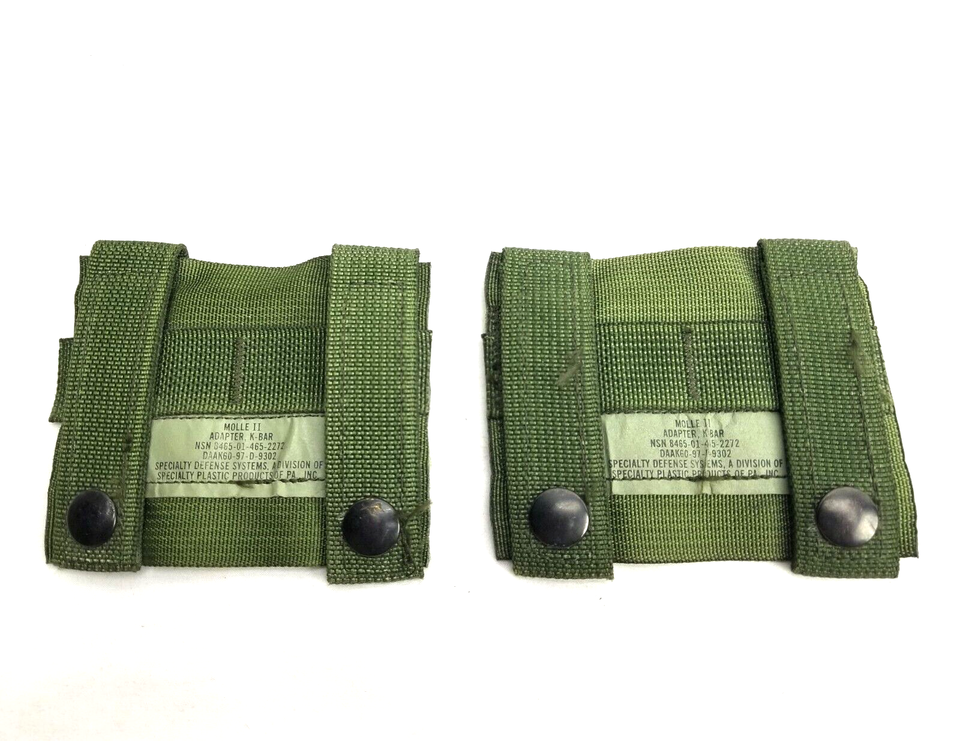(2) K BAR KABAR MOLLE PALS Knife Adapter Army GREEN USGI US Military ...