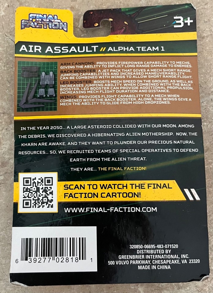 Final Faction Alpha Team 1 Mech Weapons Pack Air Assault | eBay
