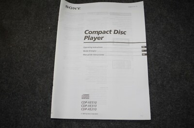 Sony CDP XE 510, 310, 210 Manual (Multi language) | eBay