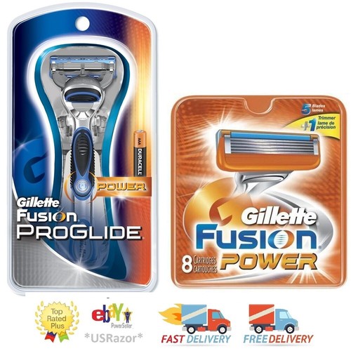 * 9 GILLETTE FUSION 5 Power Razor Blades Refills Cartridges Handle ...