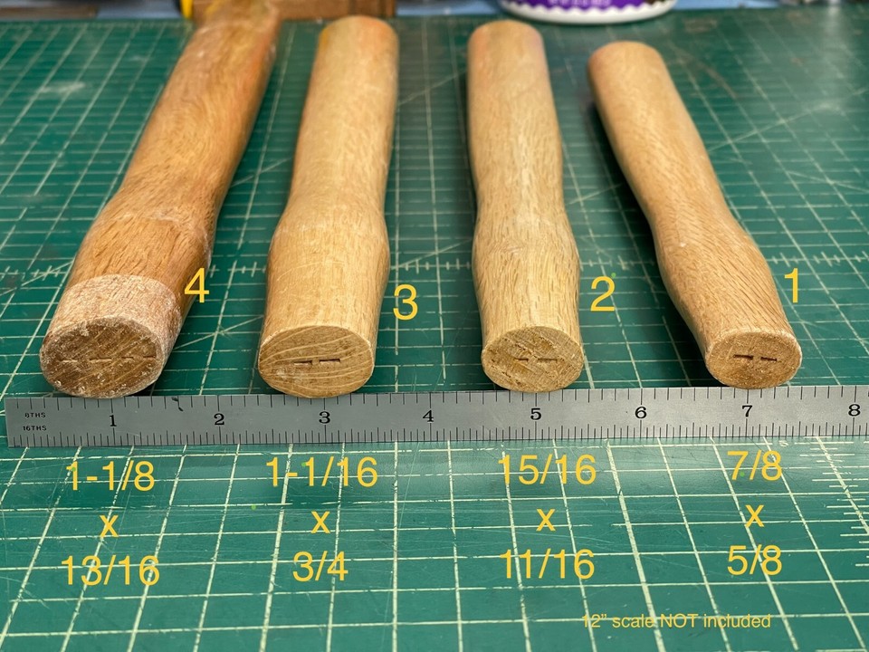 (1) Hickory Hammer Handle, oval eye, machinist/ engineers/ blacksmith ...