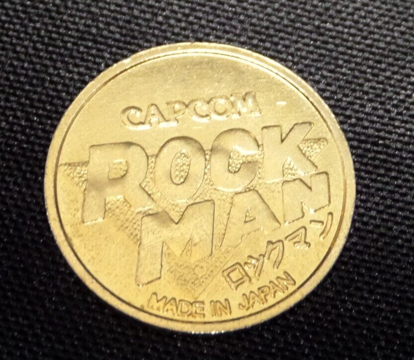 Vintage Capcom Mega Man Rockman Gold Color Metal Coin Medal Ice Man | eBay