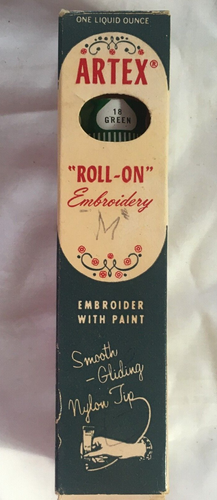 Artex Green #18 Roller Ballpoint Fabric Paint Liquid Embroidery New Box ...