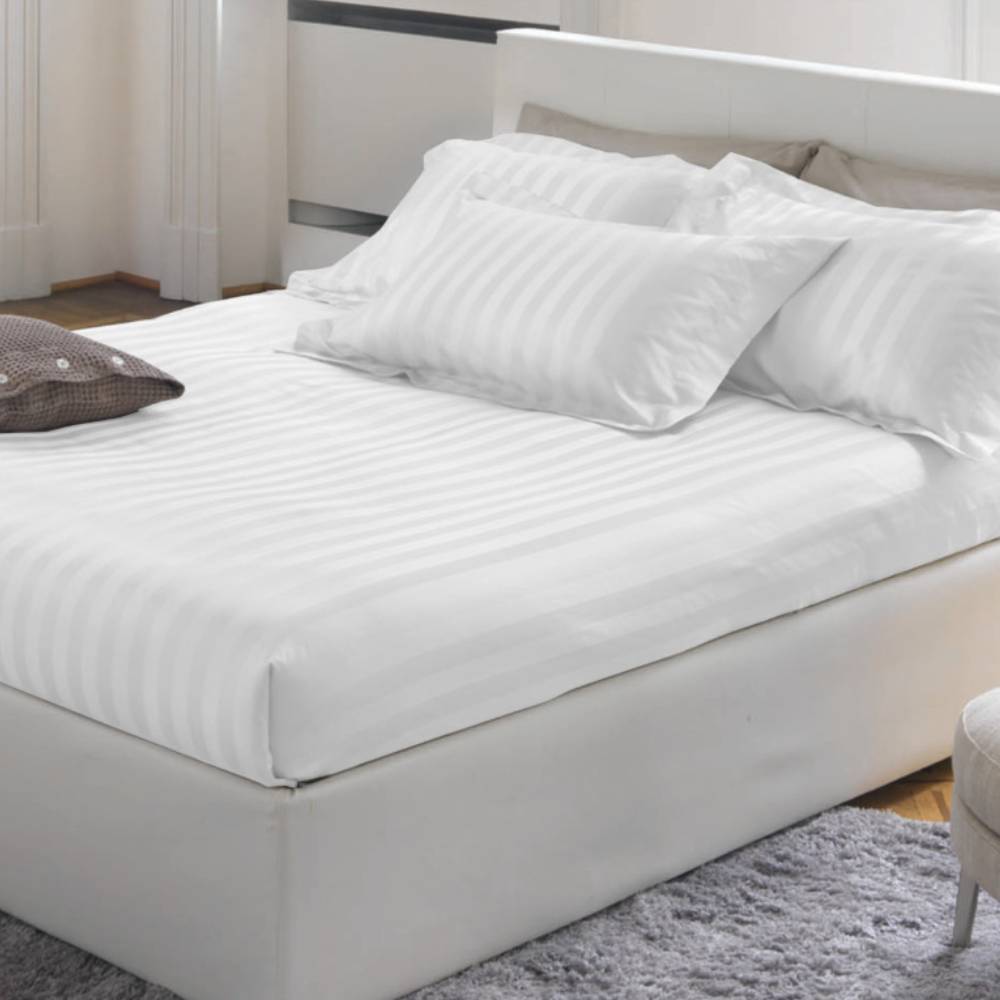 Complete Bellora Onice satin sheets with jacquard stripes | eBay Australia